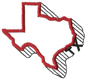 Texas Outline Embroidery Design by M&A Designs