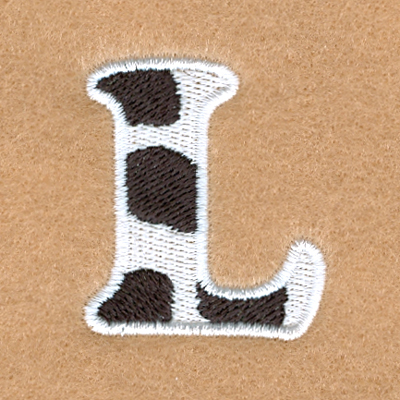 L Cow Letter 2 1/2 High Embroidery Design by Starbird Inc.