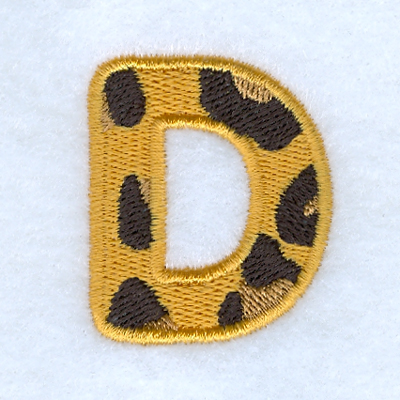 D Leopard Letter 2 1/2 High Embroidery Design by Starbird Inc.