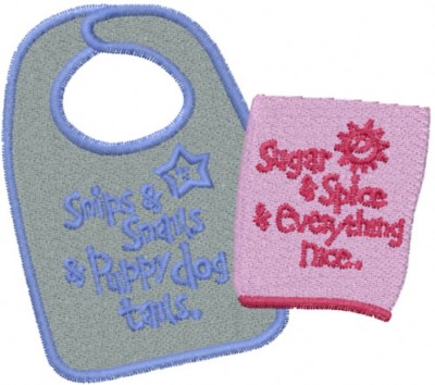 Baby Bib Embroidery Design by Windmill Designs