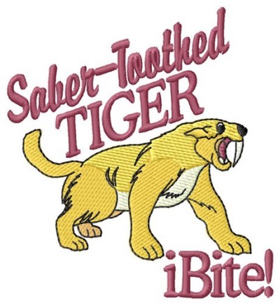 Saber Toothed Tiger Bites Embroidery Design by Grand Slam Designs