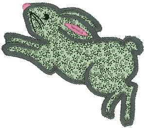 Hopping Bunny Appliqué Embroidery Design by Cactus Punch