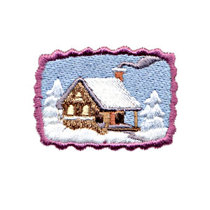 Winter Cabin Embroidery Design by EZ Embroidery