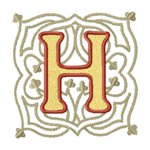 Gothic 19 Letter H Embroidery Design by Embroidery Arts