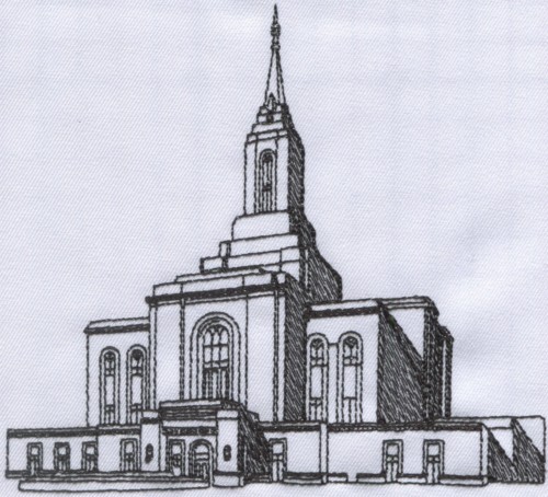 Orem Utah Temple, Smaller Embroidery Design by Embroidery Central