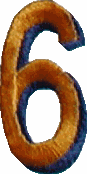 Shadow Style Number 6 Embroidery Design by Grand Slam Designs