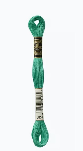 DMC 6 Strand Cotton Embroidery Floss / 3851 LT Bright GreenEmbroidery ...