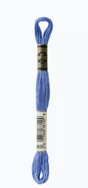 DMC 6 Strand Cotton Embroidery Floss / 3839 MD Lavender BlueEmbroidery ...