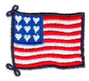 Waving Hearts and Flag Embroidery Design by Stitchitize