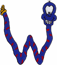 Animal Letter W Embroidery Design by Cactus Punch