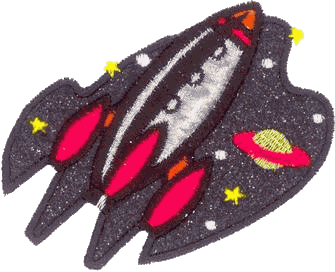 Rocket Ship Embroidery Design by Cactus Punch