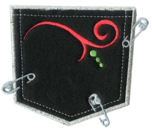 Safety Pin Pocket Appliqué Embroidery Design by Anita Goodesign