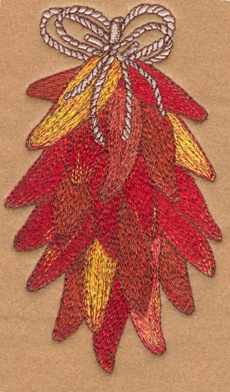 Hanging Chili Peppers (Larger) Embroidery Design by Anita Goodesign