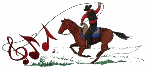 Cowboy Music Logo Embroidery Design by Grand Slam Designs