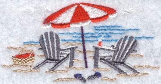 Beach Scene 2 Embroidery Design by Impact Embroidery