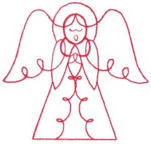 Angel Outline Embroidery Design by Stitchitize