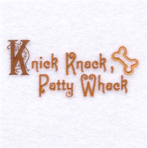 Knick Knack, Patty Wack Embroidery Design by Starbird Inc.