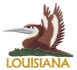 Louisiana State Bird - Eastern Brown Pelican Embroidery Design by ...