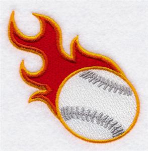 Flaming Softball Embroidery Design by Starbird Inc.
