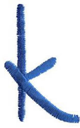 Squiggly k Embroidery Design by Grand Slam Designs