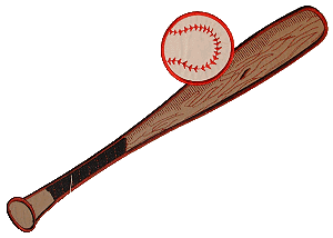 Baseball & Bat Appliqué Embroidery Design by Grand Slam Designs