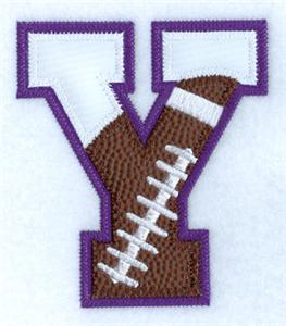 Y Football Applique Letter Embroidery Design by Starbird Inc.
