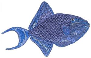Black Triggerfish Embroidery Design by Anita Goodesign