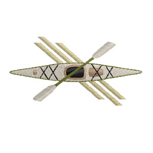 Graphic Kayak Embroidery Design by EZ Embroidery