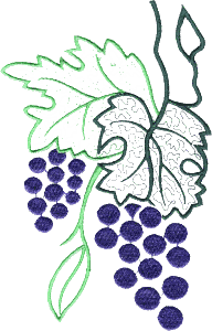 Grapes Embroidery Design by Artistic Embroidery