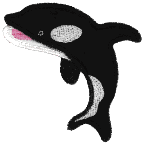 Killer Whale Applique Embroidery Design by Cactus Punch