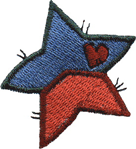 Two-Colored Star Embroidery Design by Embroidery Central