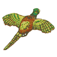 Flying Pheasant Hen Embroidery Design by Stitchitize